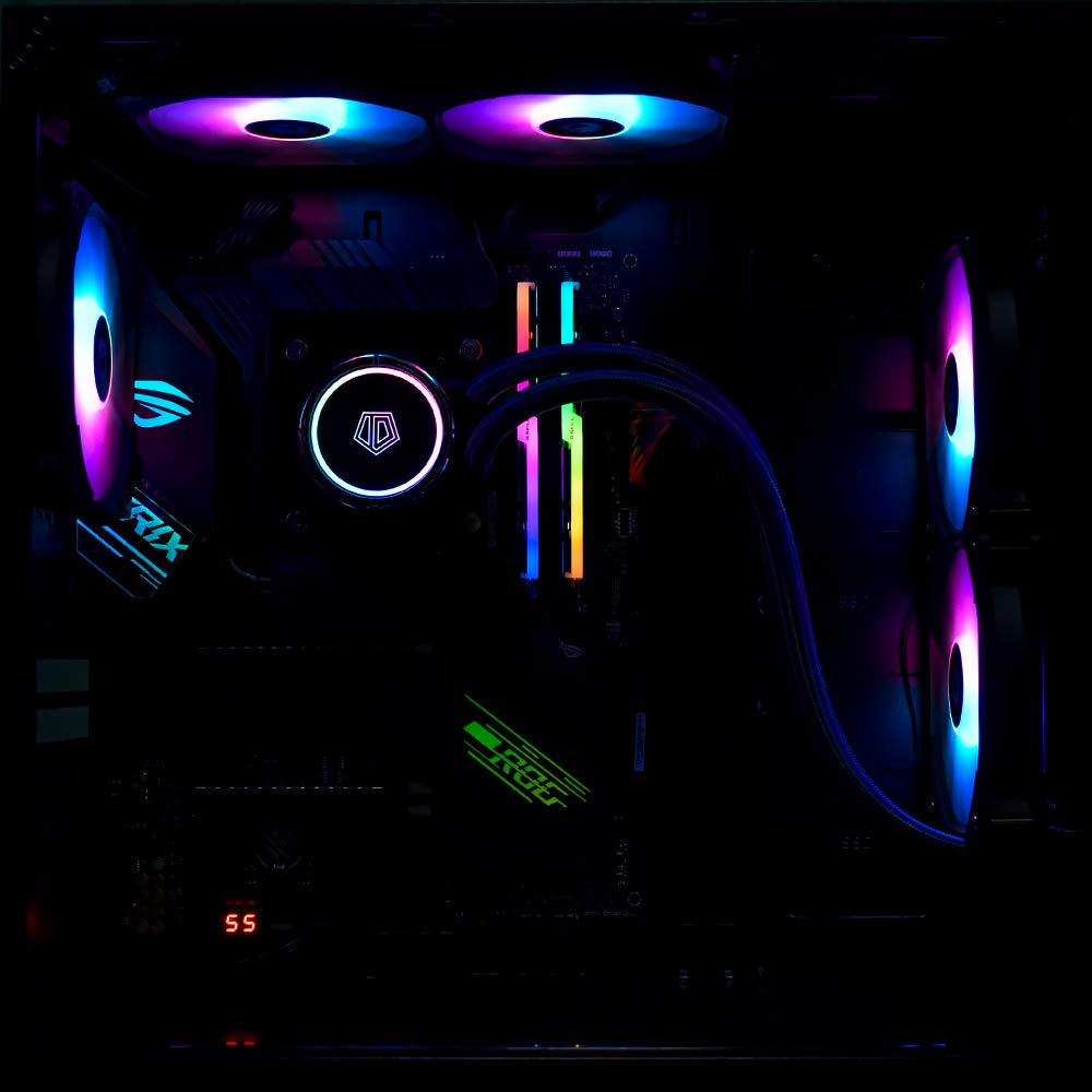 ID-COOLING ICEFLOW 240 ARGB CPU Water Cooler 5V 3-PIN Connector 2-in-1 240mm Addressable RGB Fan 240mm CPU Liquid Cooler, Cable Management AIO Cooler, Intel 115X/2066, AMD AM4/AM5