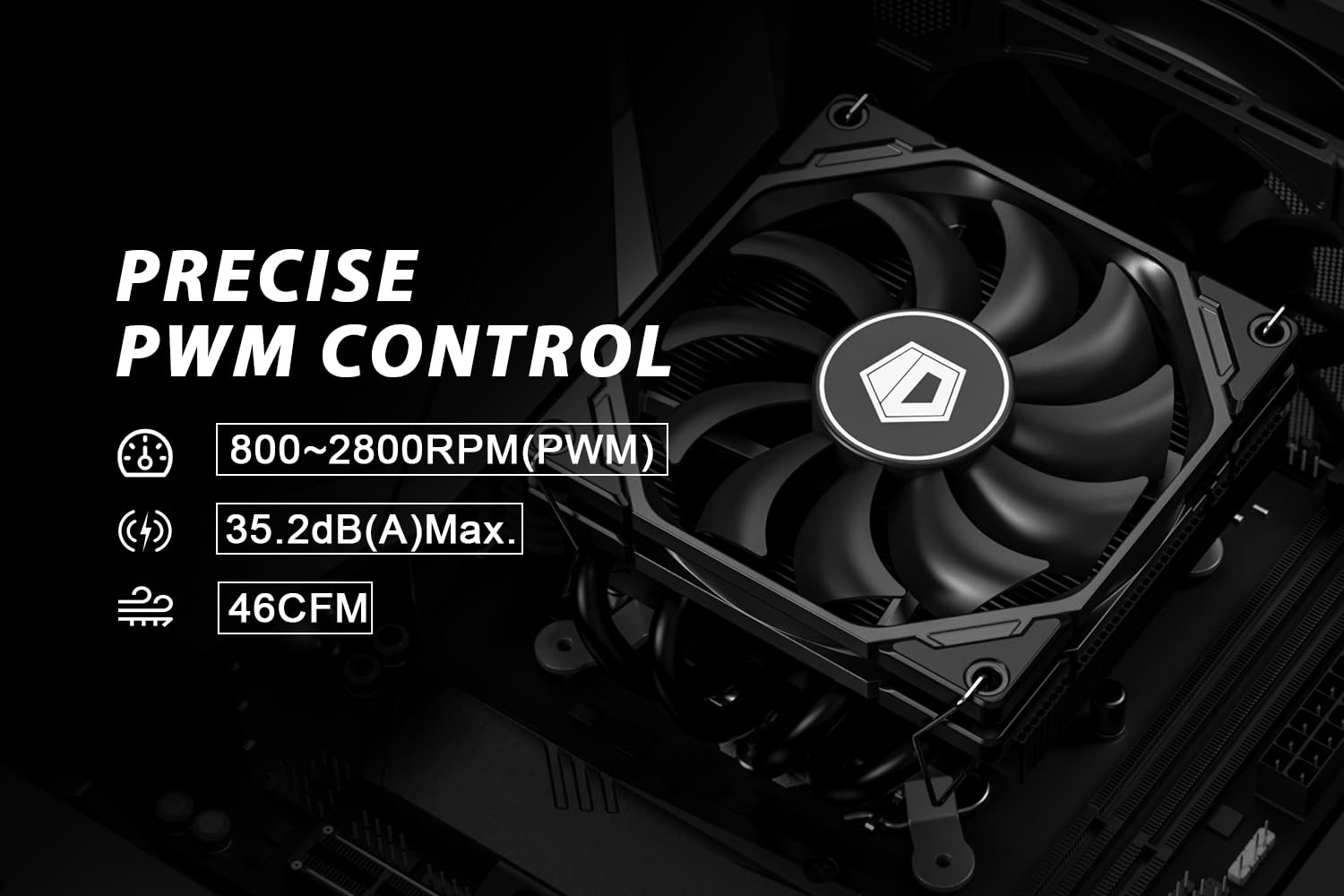 ID-COOLING IS-40X V3 45mm Height Low Profile CPU Cooler 4 Heatpipes CPU Air Cooler with 15mm Thickness Slim Fan Support Intel LGA1700/1200/115X; AMD AM5/AM4 For Desktop