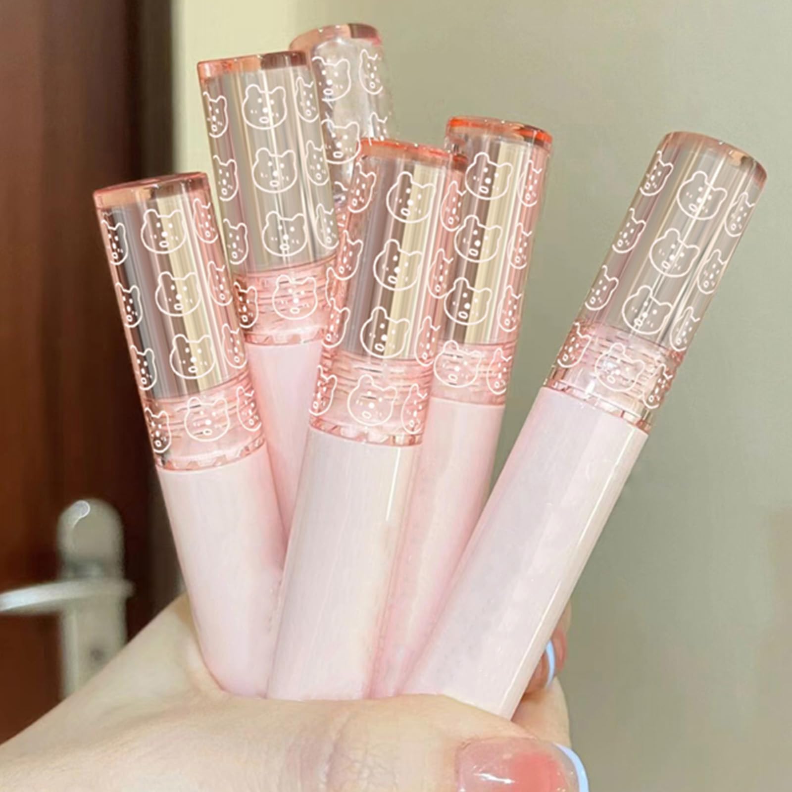 KWOLYKIM Glass Water Lifter Gloss, Hydrating Lip Gloss, Plumping Water Gloss Lip Gloss Moisturizing Sweet Lip Glaze Snow Pink