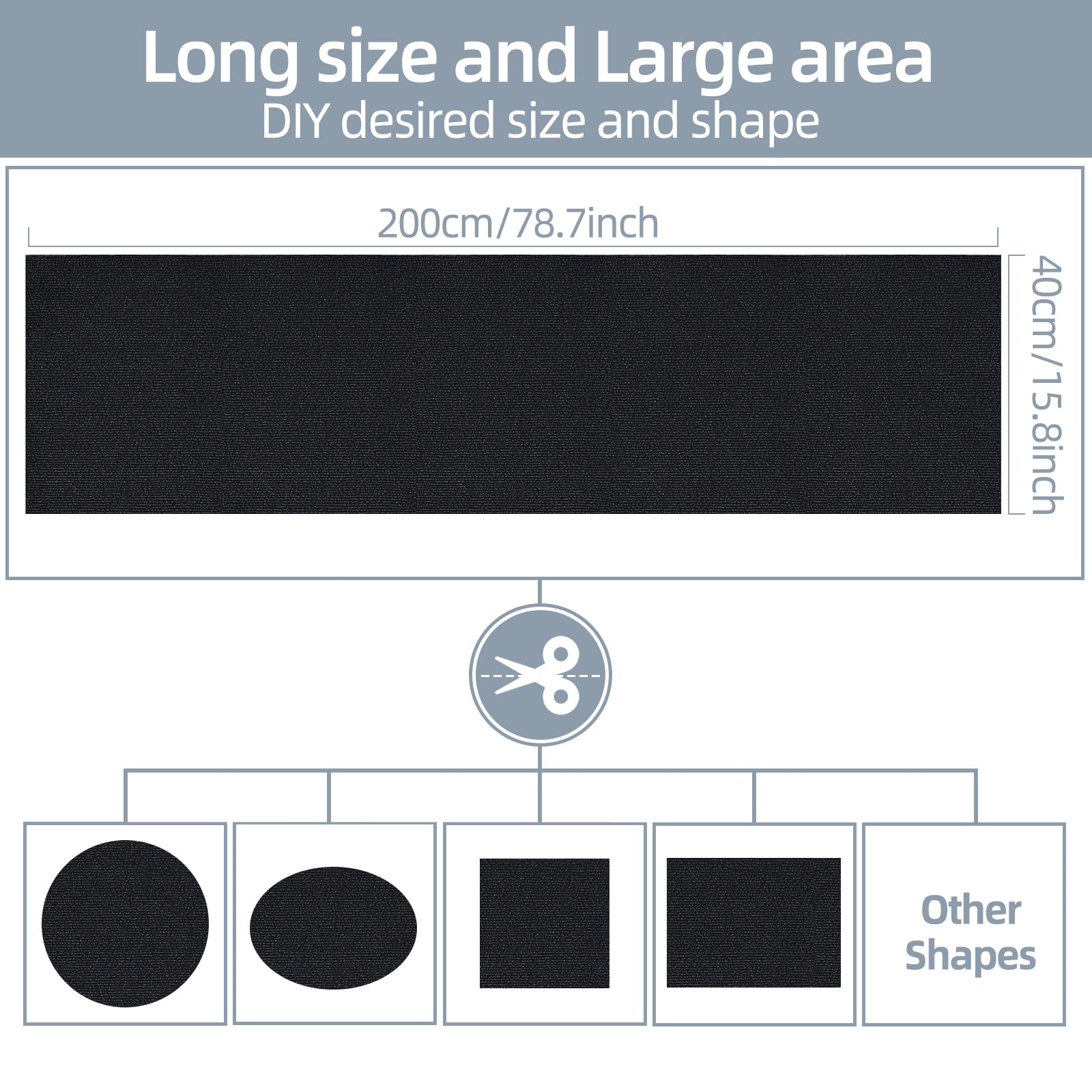 XUYEDOGLSH Cat Scratch Mat,Cat Scratch Carpet Trimmable Self-Adhesive Cat Scratch Pad,Decorative Cat Tree Shelf,Cat Wall,Cat Scratching Post,Cat Couch Protector 78.7"x15.8"(Black)