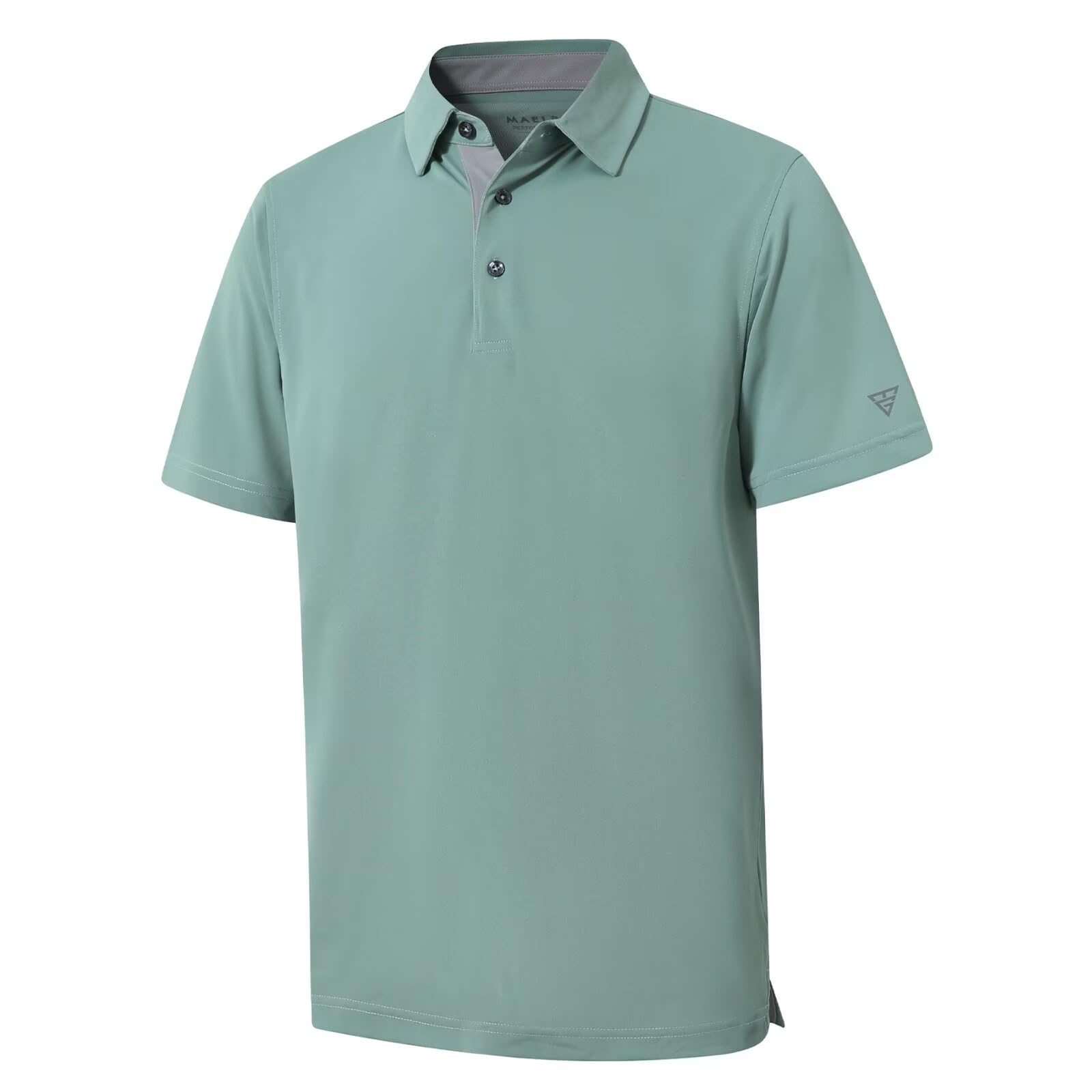 M MAELREG Mens Golf Shirts Long Sleeve Quick Dry Moisture Wicking Pique Melange Casual Polo Shirts