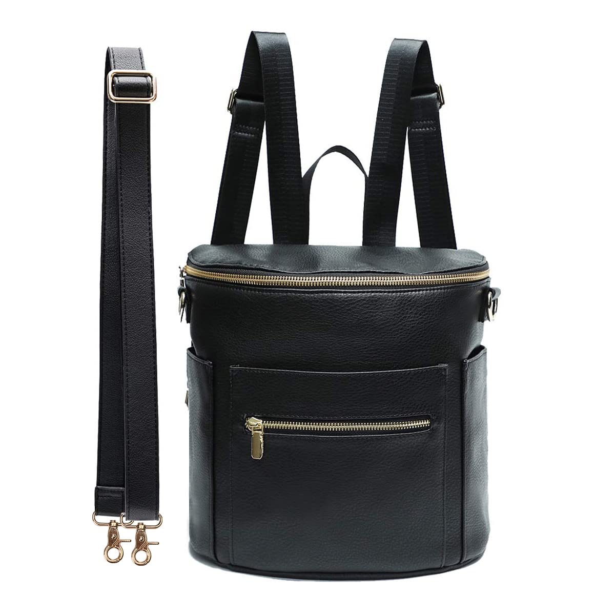 miss fong Mini Diaper Bag Backpack, Baby Bag,Leather Diaper Bag Tote, Diaper Tote Bag Backpack Pom Pom Keychain Bundle