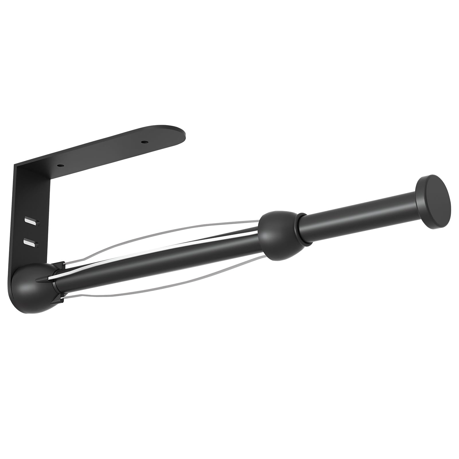 KOVOSCH Paper Towel Holder Under Cabinet with Damping Effect, Adhesive Paper Towel Holder Wall Mount, Single Hand Operable Stainless Steel Paper Towel Holder for Kitchen and Bathroom, Black