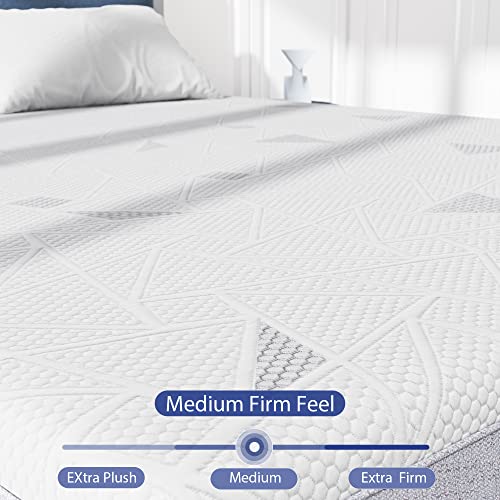 Kescas 12 Inch Spring Hybrid Full Mattress -Bamboo Charcoal Cooling Gel Memory Foam, Moisture Wicking Cover, Edge Support - Pocket Innersprings for Motion Isolation - Medium Firm