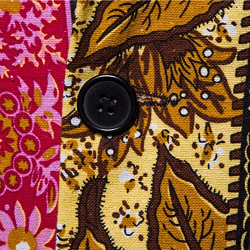 Men's Autumn And Winter Coats Jacket Casual Ethnic Retro Style Print Two Button Lapel Long Costume for Men