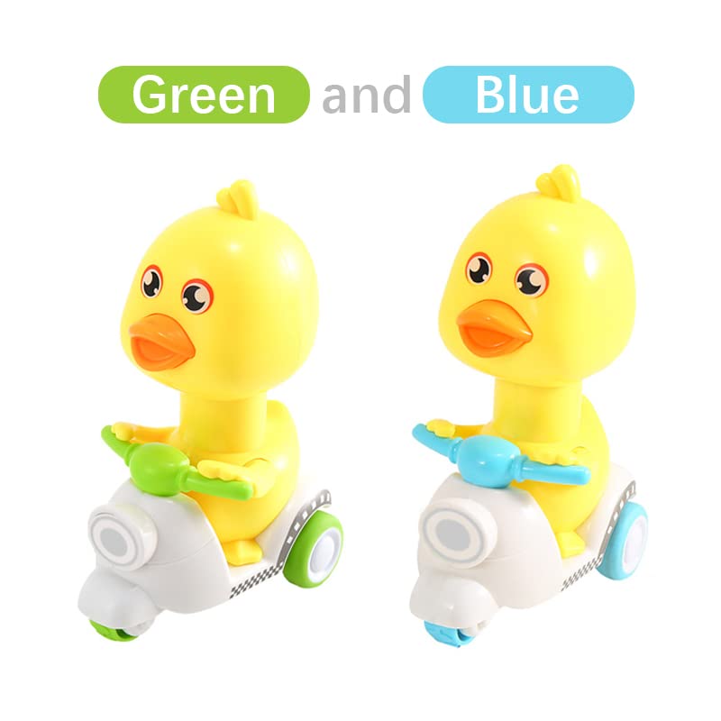MRSOHRET(2 Pack A Baby Toy Motorcycle That Automatically Moves Forward by Pressing The Duckling's Head,Cute Design, Suitable for Babies Over 2 Years Old