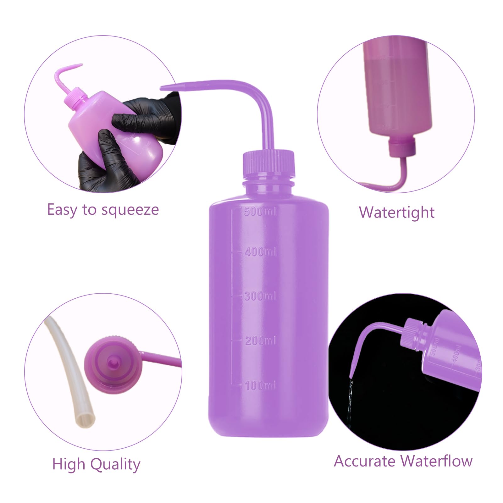 Miuxia Tattoo Wash Bottles 2pcs Squeeze Bottles 500ml Safety Wash Bottles Plants Watering Tools Cleaning Bottlesā¦