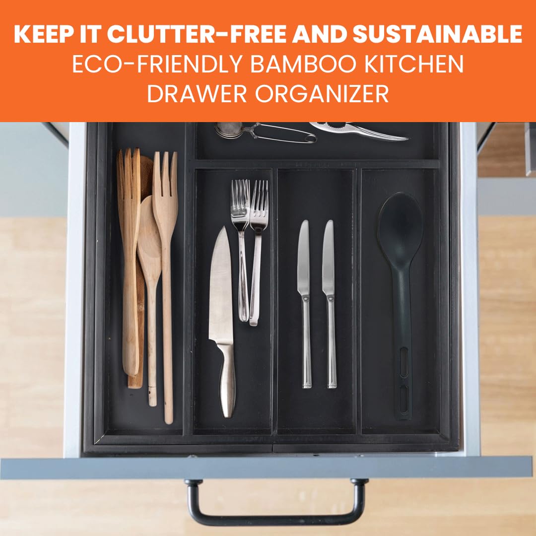 Kozy Home Solutions Kitchen Drawer Organizer Silverware Holder Expandable Tray and Utensil Holder 15" Max Width Kitchen Gadgets with Divider Organizers for Fork Spoon Knife Cutlery and Flatware