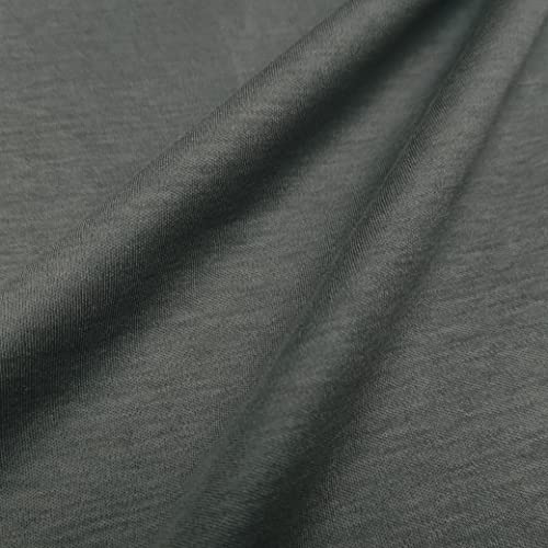 MJORI Men's Silk Cotton Knitted T-Shirt Short Sleeve Solid Tee(Grey,Update M)