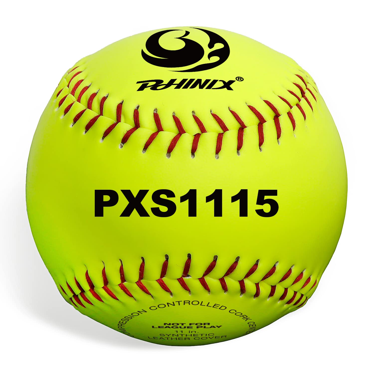 PHINIX Slow-Pitch Softballs Cork Core for Practice 11" & 12" Options (Box of 12, 11 Inch)