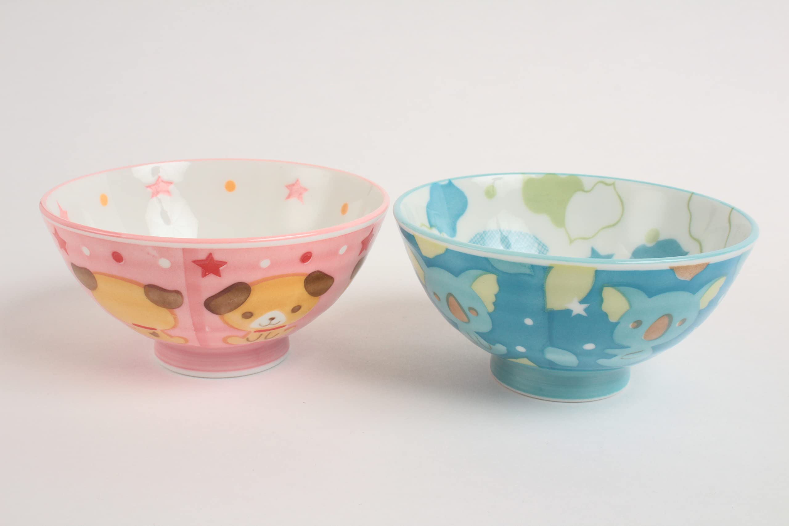 Mino ware Japanese Pair Kids Rice Bowl Dog & Koala Set made in Japan (Japan Import) MIG004