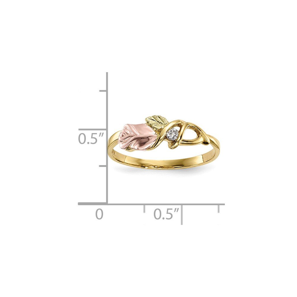 Jewels By Lux 10k Yellow Gold and White Gold Black Hills Gold Diamond Ring