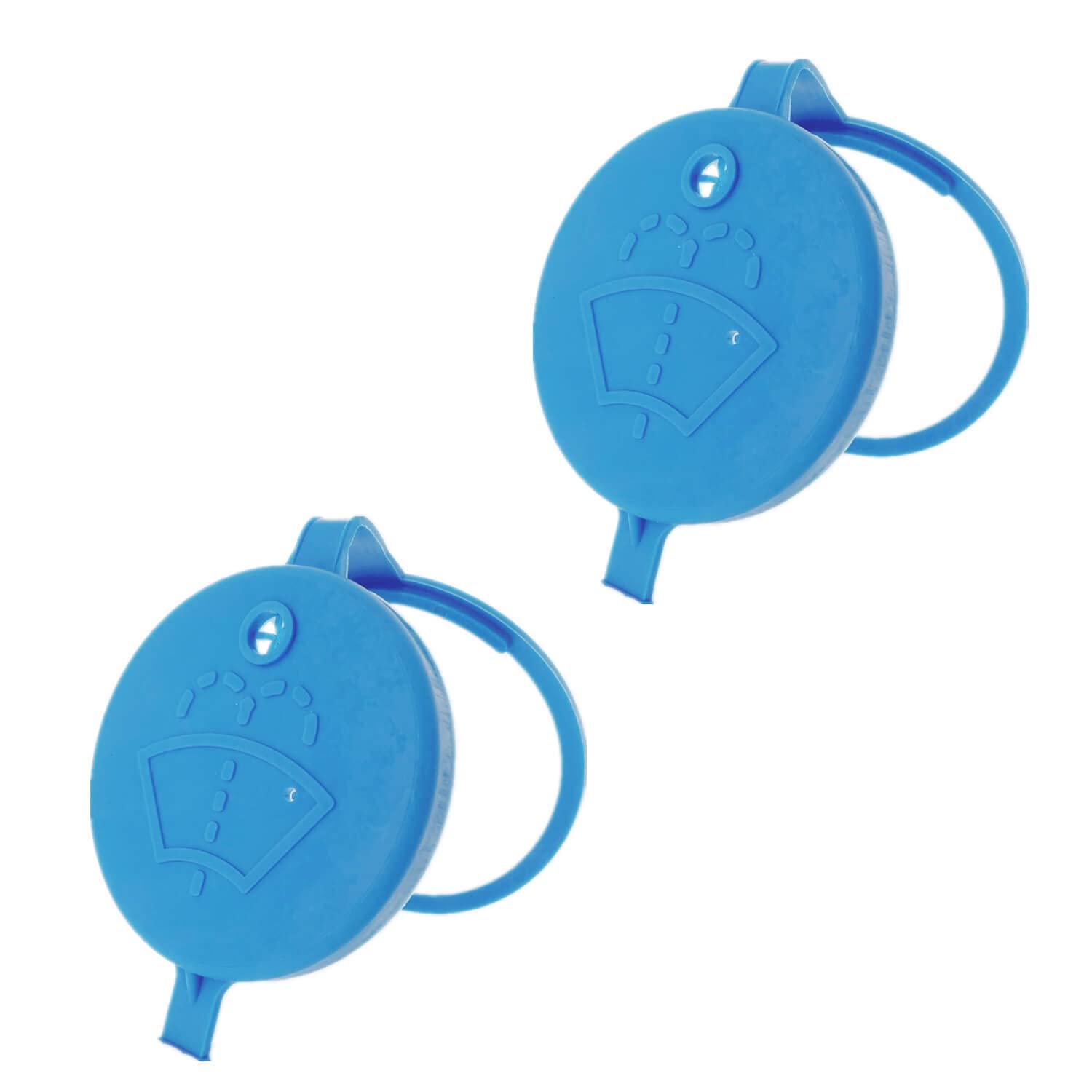 LDCRE 2-Pack Blue Windshield Washer Fluid Cap for 2012-2018 Ford Focus - Replacement Reservoir Cap with 2-1/16 Inch (52.5mm) Inner Diameter - Compatible with Wiper Fluid Bottle Tank
