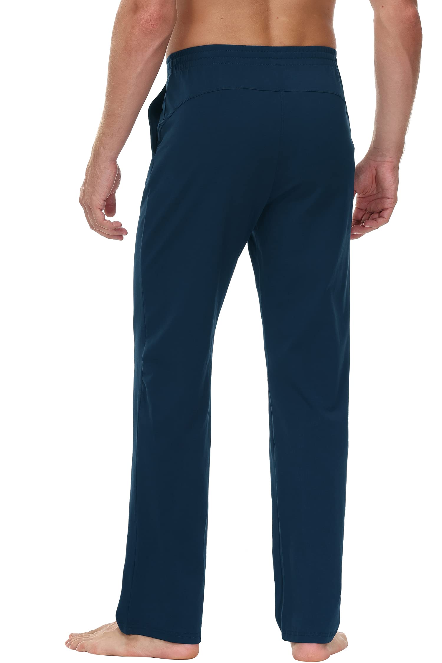 Men's Cotton Yoga Sweatpants Open Bottom Lounge Sweat Pants with Pockets Workout Athletic Heather Grey 2XL