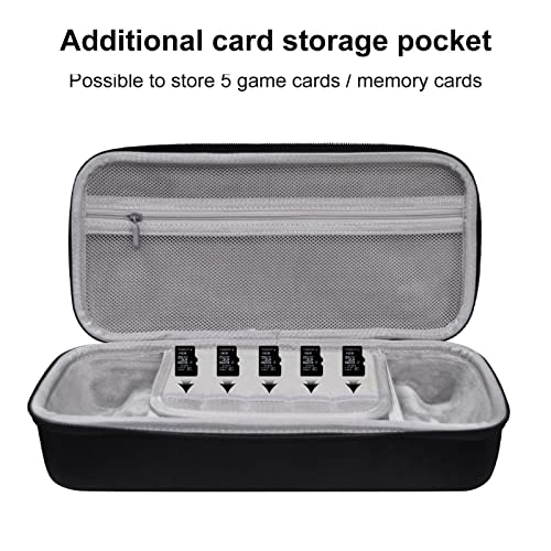 Lurdarin Steam Deck Compatible Carrying Case | EVA Hard Travel Protective Case for Game Console | Extra Pockets for Accessories and Games | Recessed Space