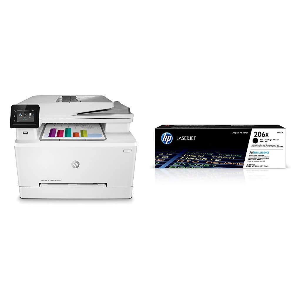 HP Color Laserjet Pro M283fdw Wireless All-in-One Laser Printer, Remote Mobile Print, Scan & Copy, Duplex Printing (7KW75A) with XL Black-Toner-Cartridges