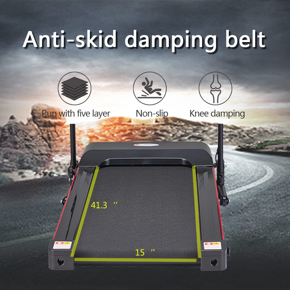 MAVPAWIY Folding Home Treadmill, 2.5HP Portable Bluetooth Treadmill, Three-Position Incline Adjustment for Exercise Home Gym Fitness Walking Jogging