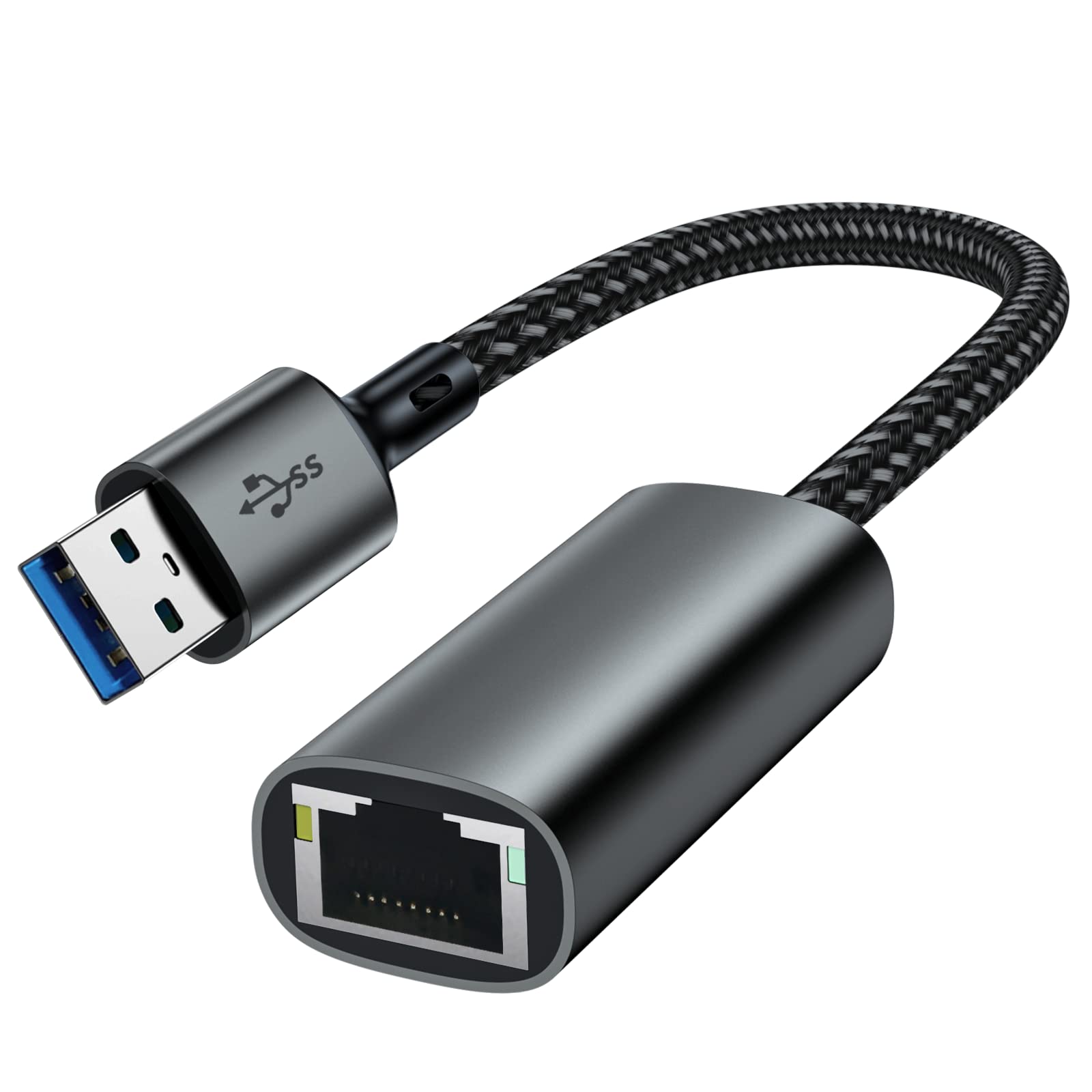 OQTIQ USB to Ethernet Adapter, Aluminum Portable USB 3.0 to Gigabit Ethernet LAN Network Adapter, RJ45 Internet Adapter Compatible with MacBook, Surface, Windows, XP, Vista, Linux and More