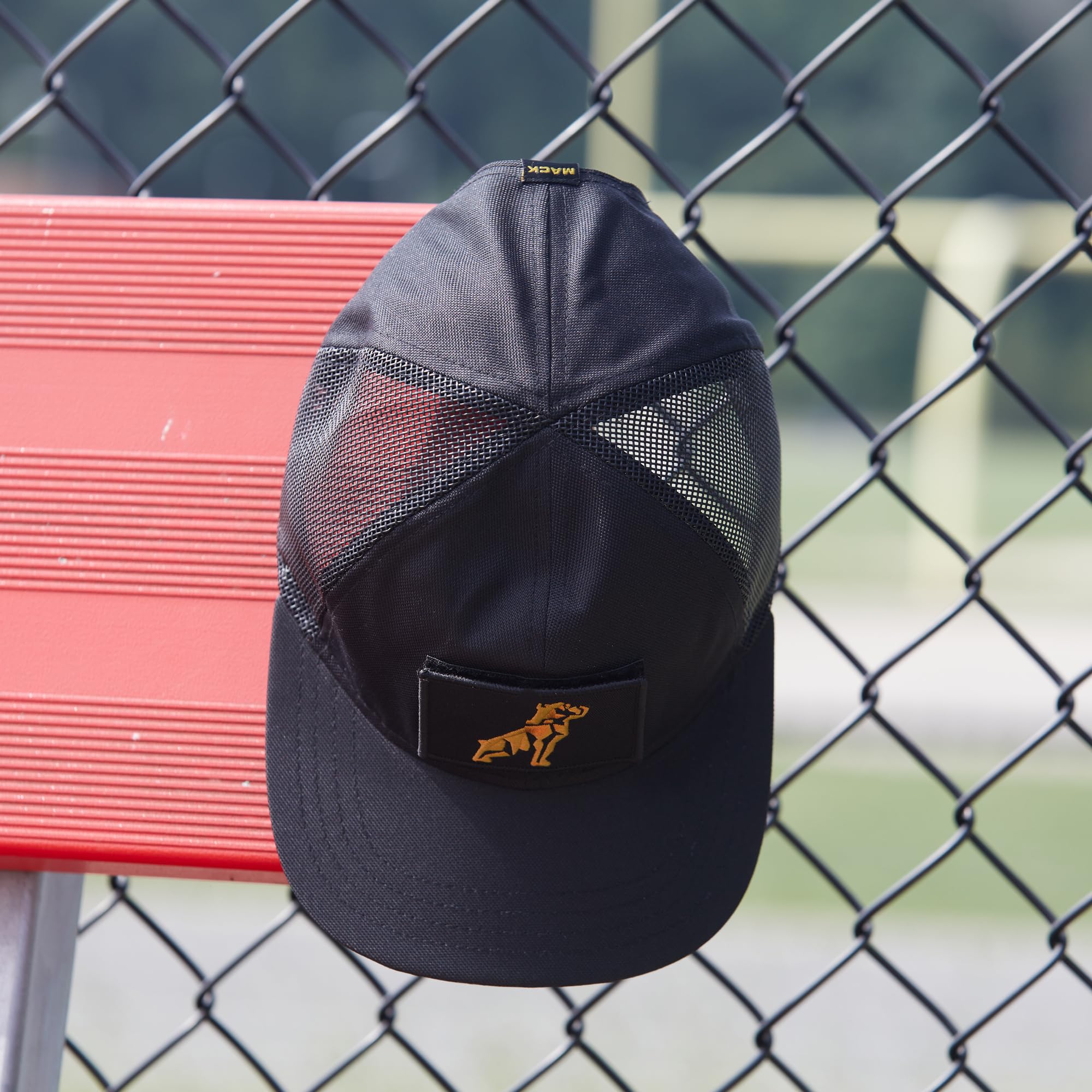 MACK Tactical Cap, Black, Removable Bulldog Patch, Adjustable Velcro Back