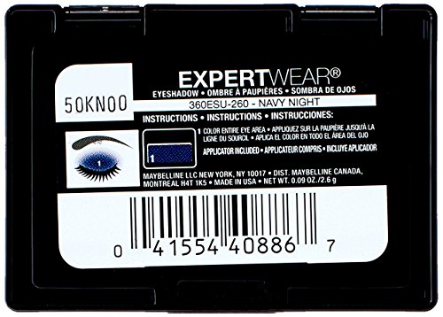 Maybelline New York Expert Wear Eyeshadow, Navy Night, Singles, 0.09 Ounce
