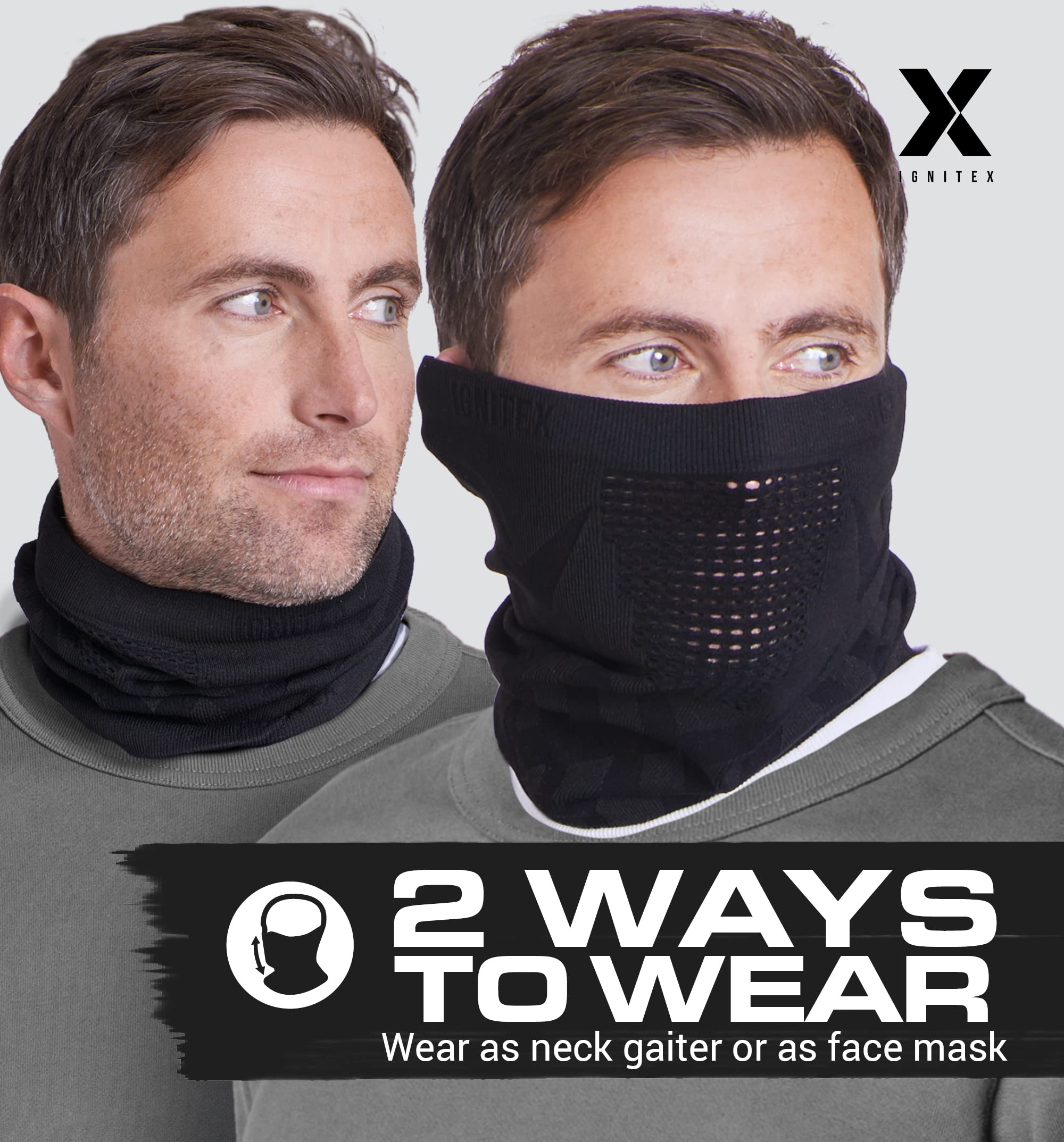 IGNITEX Ski Neck Gaiter, Winter Gaiter/Snowboarding Neck Warmer Gaiter, Breathable Ski Gator