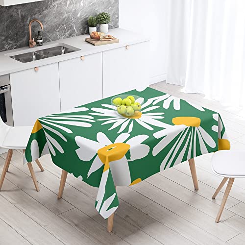 MLQL Waterproof Tablecloth Flower Flora Plant Yellow Green Black Anti-Stain Dining Tables Cover for Home Kitchen Wedding Decor A6 140x210cm