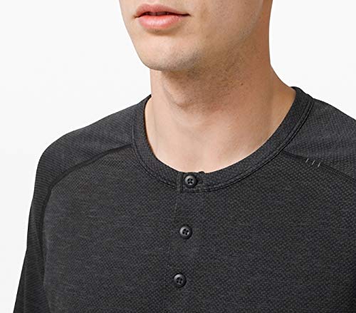 Lululemon Mens Metal Vent Tech Henley Long Sleeve Shirt (Deep Coal, L)