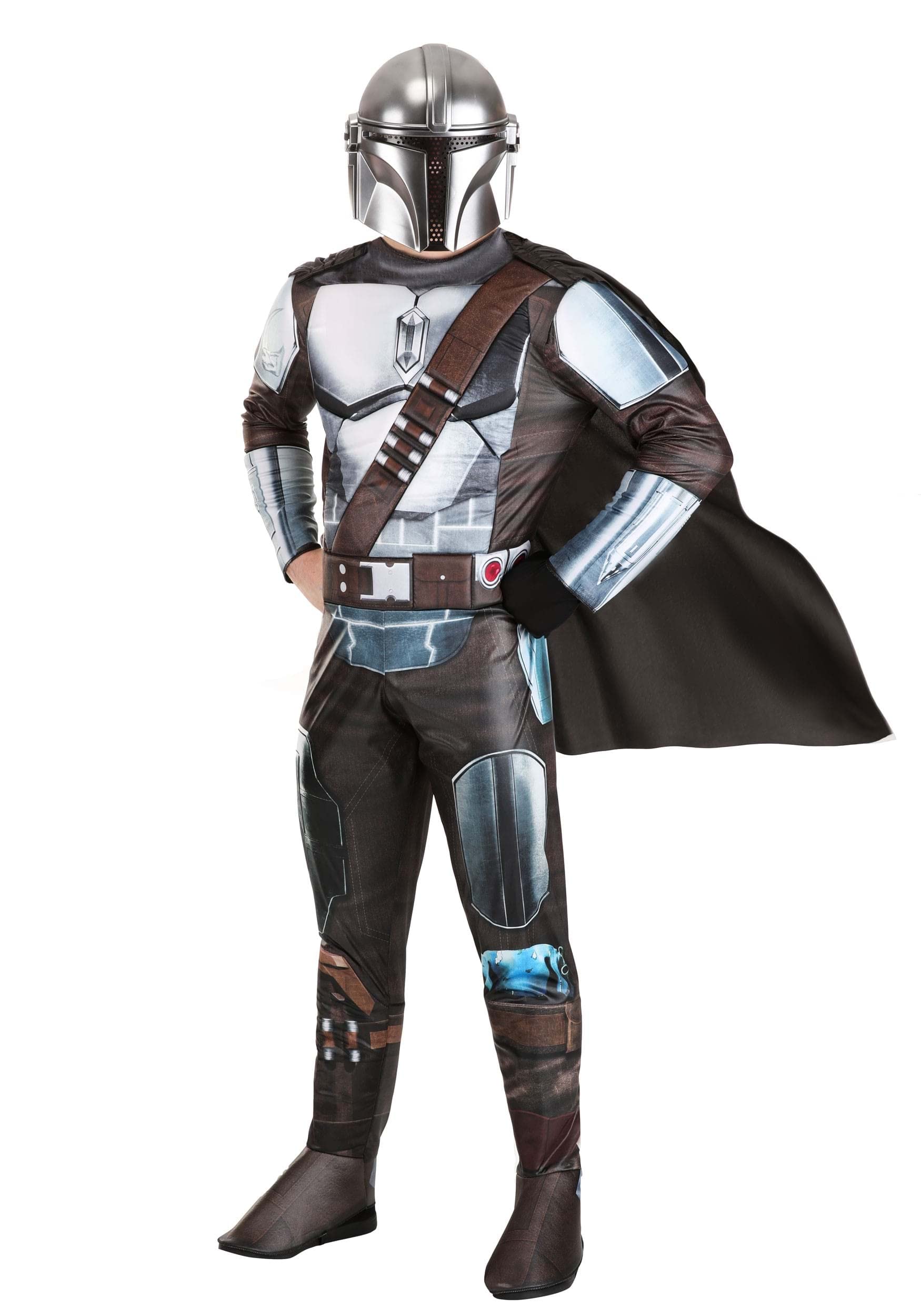 Jazwares STAR WARS Deluxe Adult Mandalorian Costume, Mens Halloween Costume - Officially Licensed 2X