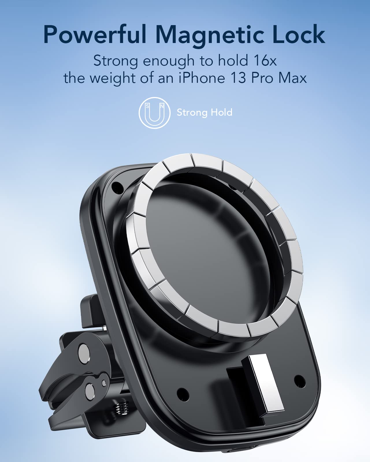 Magnetic Wireless Car Charger, TERYTH Fast Charging 360° Adjustable Auto Alignment Magnetic Car Mount, Air Vent Car Phone Holder Compatible with-Mag Safe iPhone 12/13 /14 Pro Max Mini
