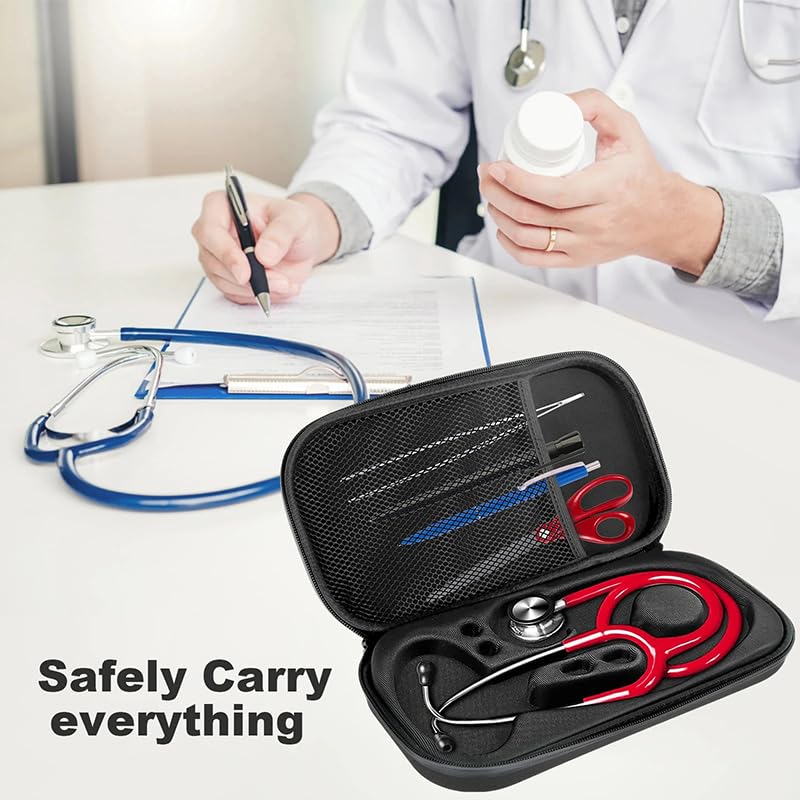 YAMSLAM 1 PC Portable Stethoscope Case Storage Box Shockproof Lightweight Stethoscope Organizer Bag EVA Hard Carrying Bag Protective Case
