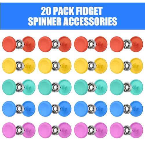 NiArt Fidget Spinner Toy DIY Bearing Set 20-Pack MR137 0.5" Single-Sealed Chrome Steel Bearing Replacement High Speed Epoxy Resin Casting Craft (4 Colors)