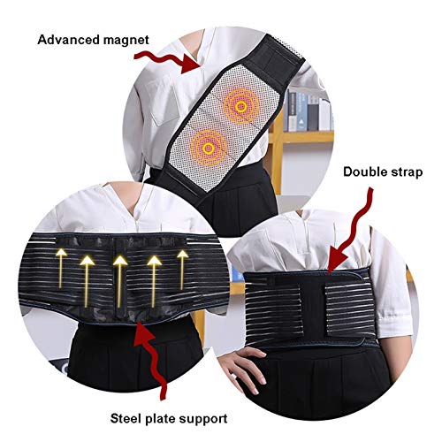 Lumbar Support Belt Lumbar Lower Back Brace and Support Belt Self-Heating Warm Back Support Belt for Pain Relief and Injury Prevention Back Braces for Lower Back Pain Relief (Size : XX-Large)