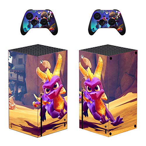 KAJAL MANI X-box-One-Series X Skin Set Dragon Cute HD Printing Faceplate Protective for Console, Controller Skin Decal