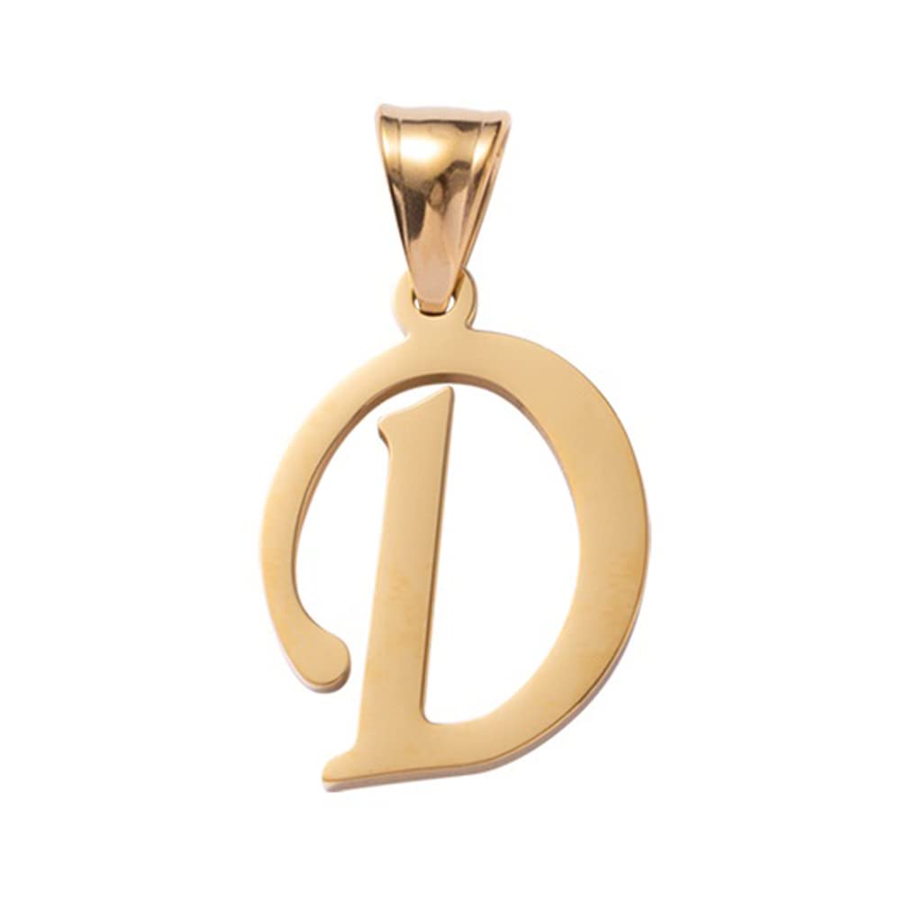 Kalapure Initial Charms Gold Initial Pendant Gold Letter Charms 14k Gold Letter Charm Name Pendant for Women 14k Gold Pendant for Men(D)