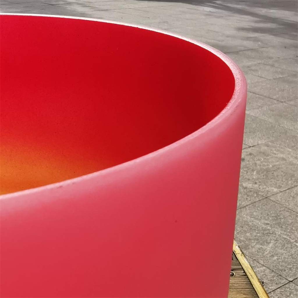 N/A 432HZ Rainbow Red-Yellow Color Quartz Frosted Crystal Singing Bowl 10 Inch for Sound Healing (Size : A)
