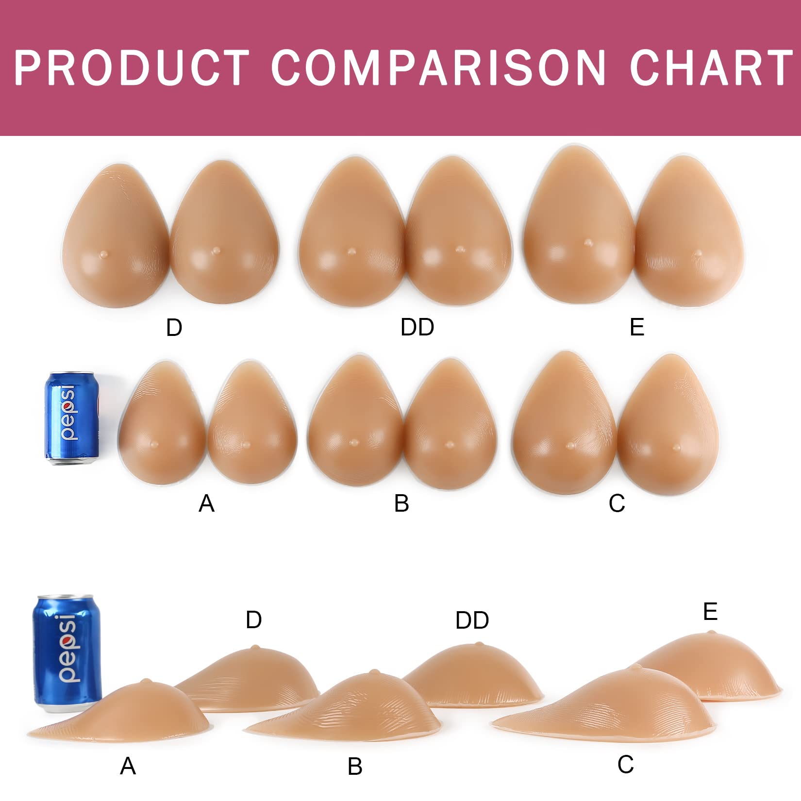 IVITA One Pair A Cup Teardrop Shape Silicone Breast Forms Fake Boobs for Mastectomy Prosthesis Crossdressers Transgender Bra Pads Inserts Suntan
