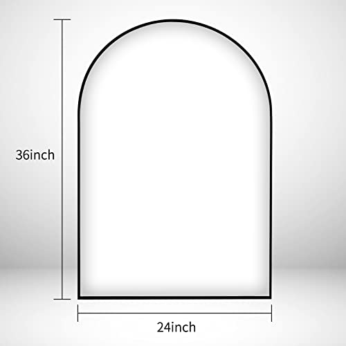 QDSSDECO Arched Mirror Black Vanity Wall Mirrors with Aluminum Frame for Bathroom, Living Room, Entryway, 24"x36"