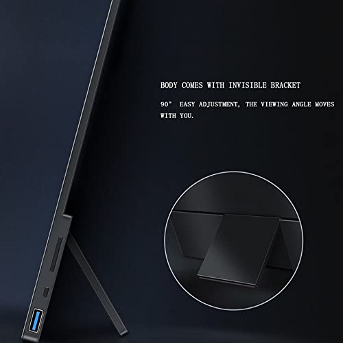 Portable Monitor, 13.3 Inches 1080P Computer Monitor with Integrated Hidden Stand