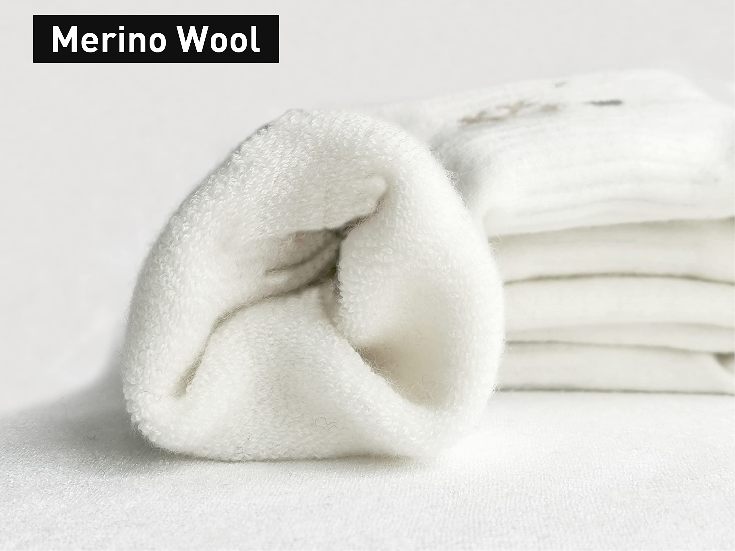 Merino Wool Ski Socks / Hiking Socks for Men&Women, Snowflake (White Small)
