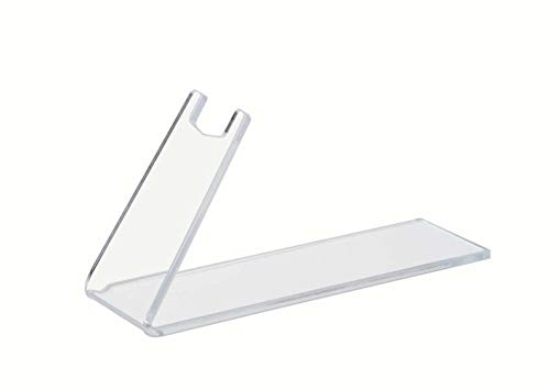 Marketing Holders Acrylic Small Gun Stand Model Toy Display 1.25" Inch Wide x 4.25" Inch Deep Clear Plexiglass Platform for Retail Tabletops DIY Artists and Crafters