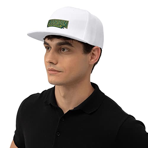 Parndeok Clarkson University Logo Hats for Men Flat Bill Fitted Caps Hiphop Rap Adjustable Baseball Trucker Dad Hat White