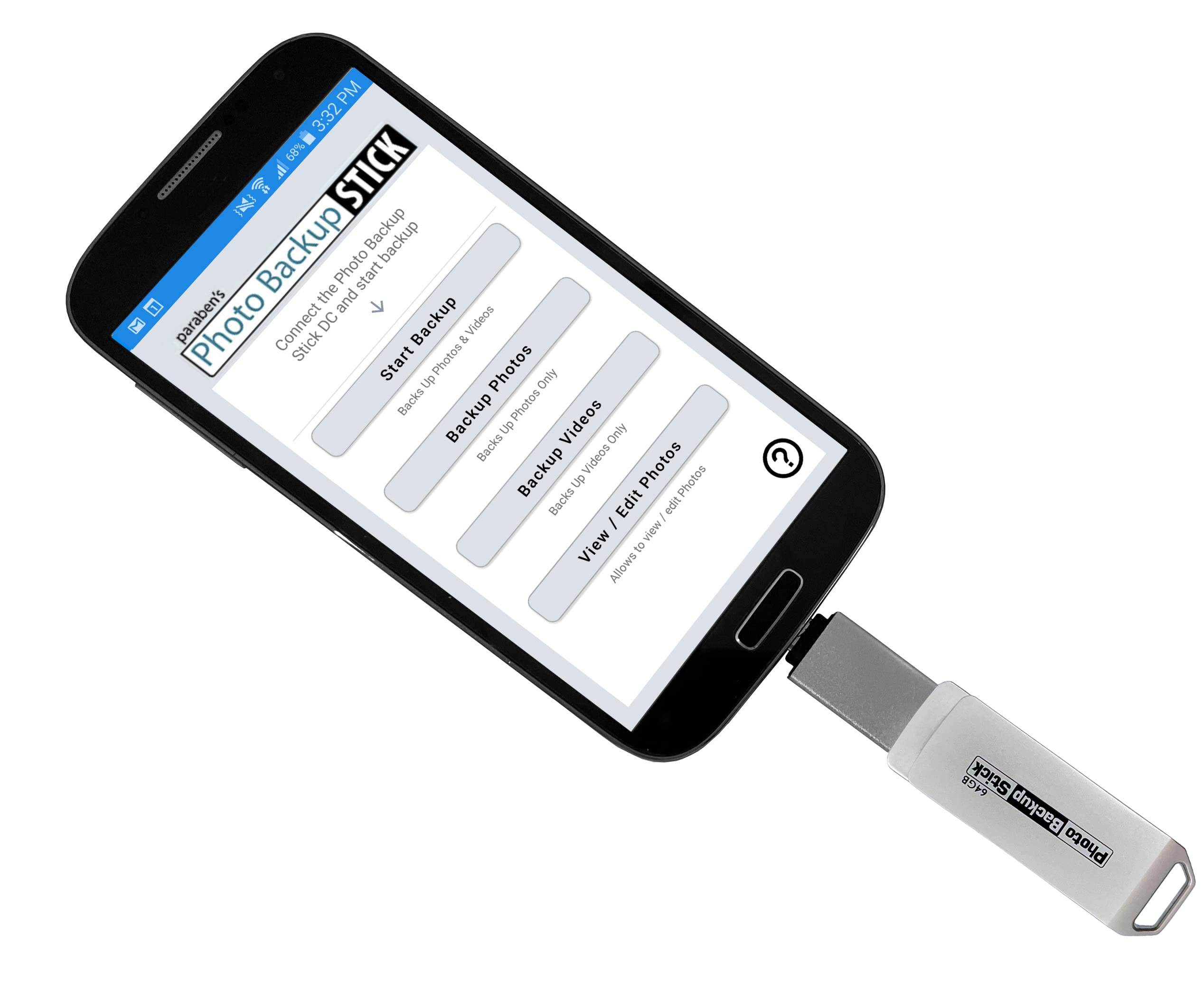 Photo Backup Stick Omega - USB 3.0 Universal Picture Back Up for Phones, Computers, Tablets, & More (256GB, Orange)