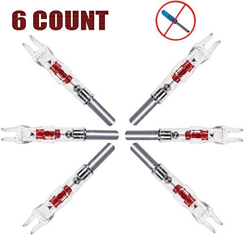 JIANZD Led Nocks 6.2mm Automatic Light Nocks Replaceable Arrow Nocks for Hunting Shooting (.244"/6.2mm)