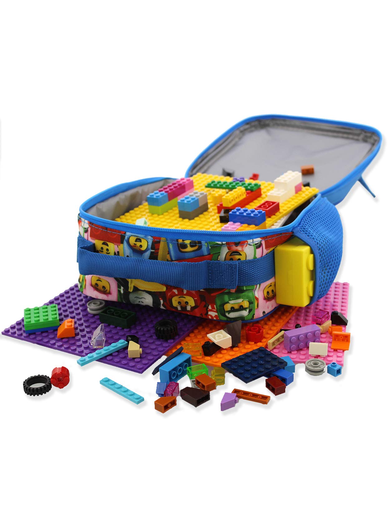 Lego Minifigures Boys Girls Soft Insulated School Lunch Box (One Size, Lego Minifigures)