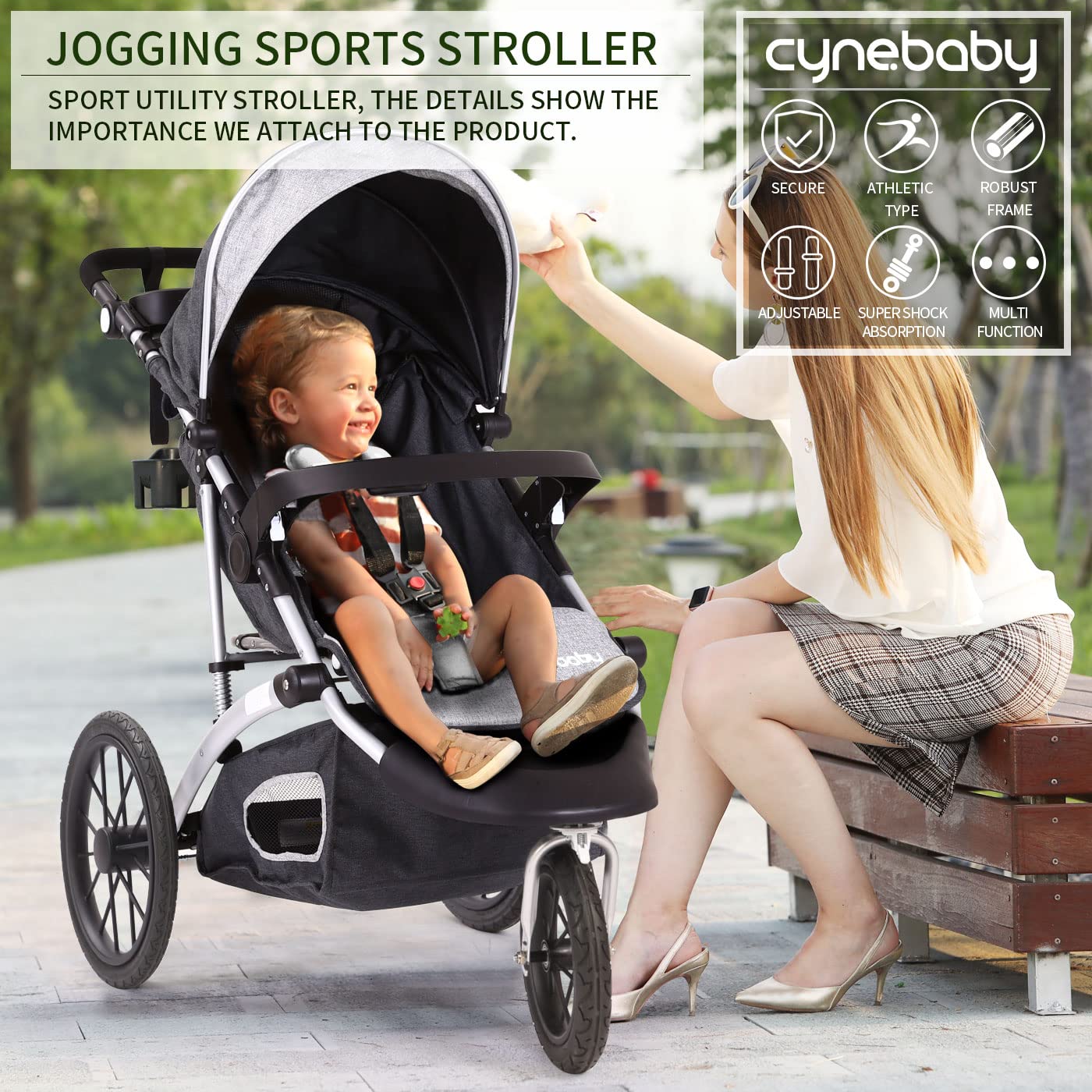 Jogging Stroller Fold City Travel Citi Jog Strollers Single Toddler Baby Pram Jogging Compact Urban Ultralight Joggers Beby Carriage Pushchair Stroller Travel System
