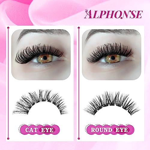 Lash Clusters 200 Pcs DIY Individual Lashes 9-16mm Natural Look Eyelash Extensions D Curl Wispy Individual Cluster Lashes DIY at Home Lash Extension Fluffy Eyelash Clusters by ALPHONSE(40D)