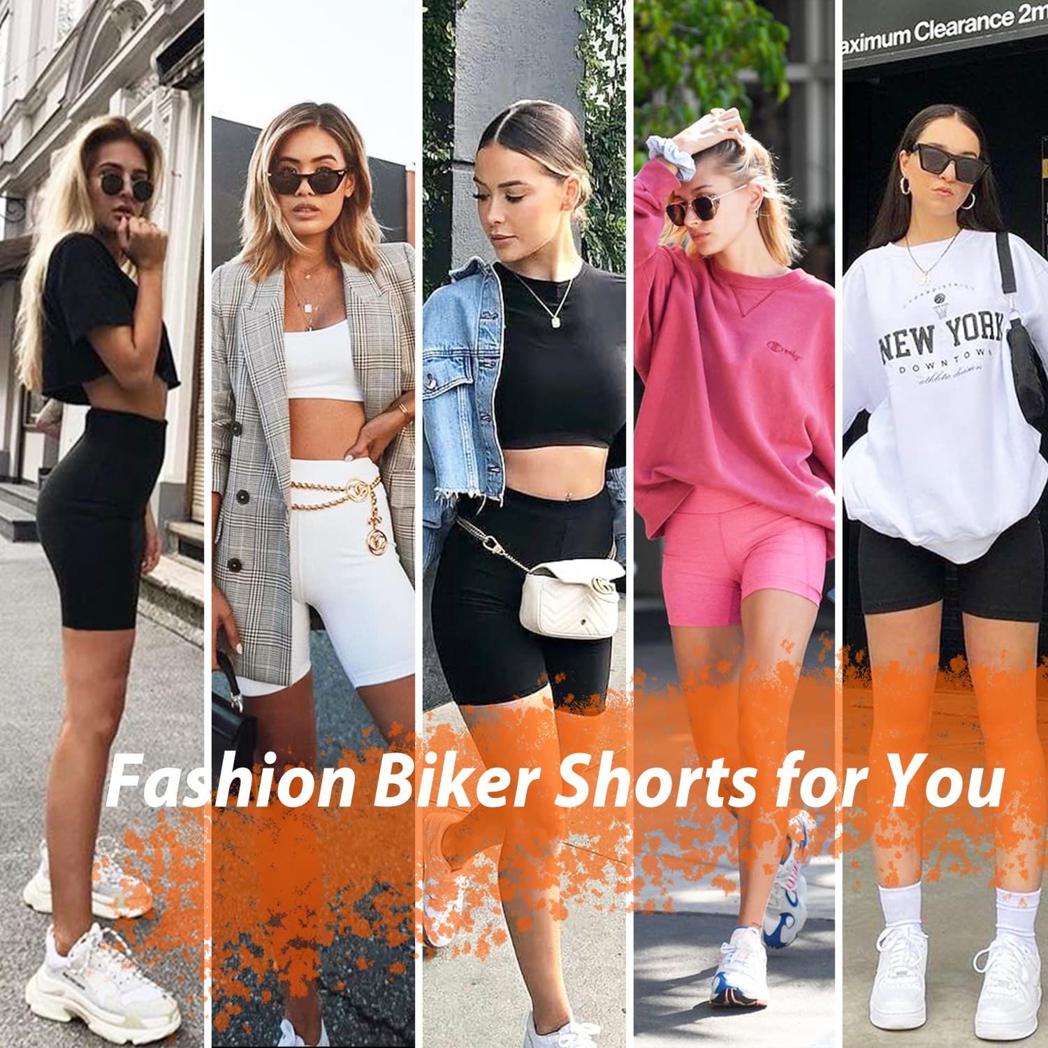 MOREFEEL 3 Pack High Waisted Biker Shorts for Women with Pockets – 5" Buttery Soft Workout Yoga Athletic Shorts