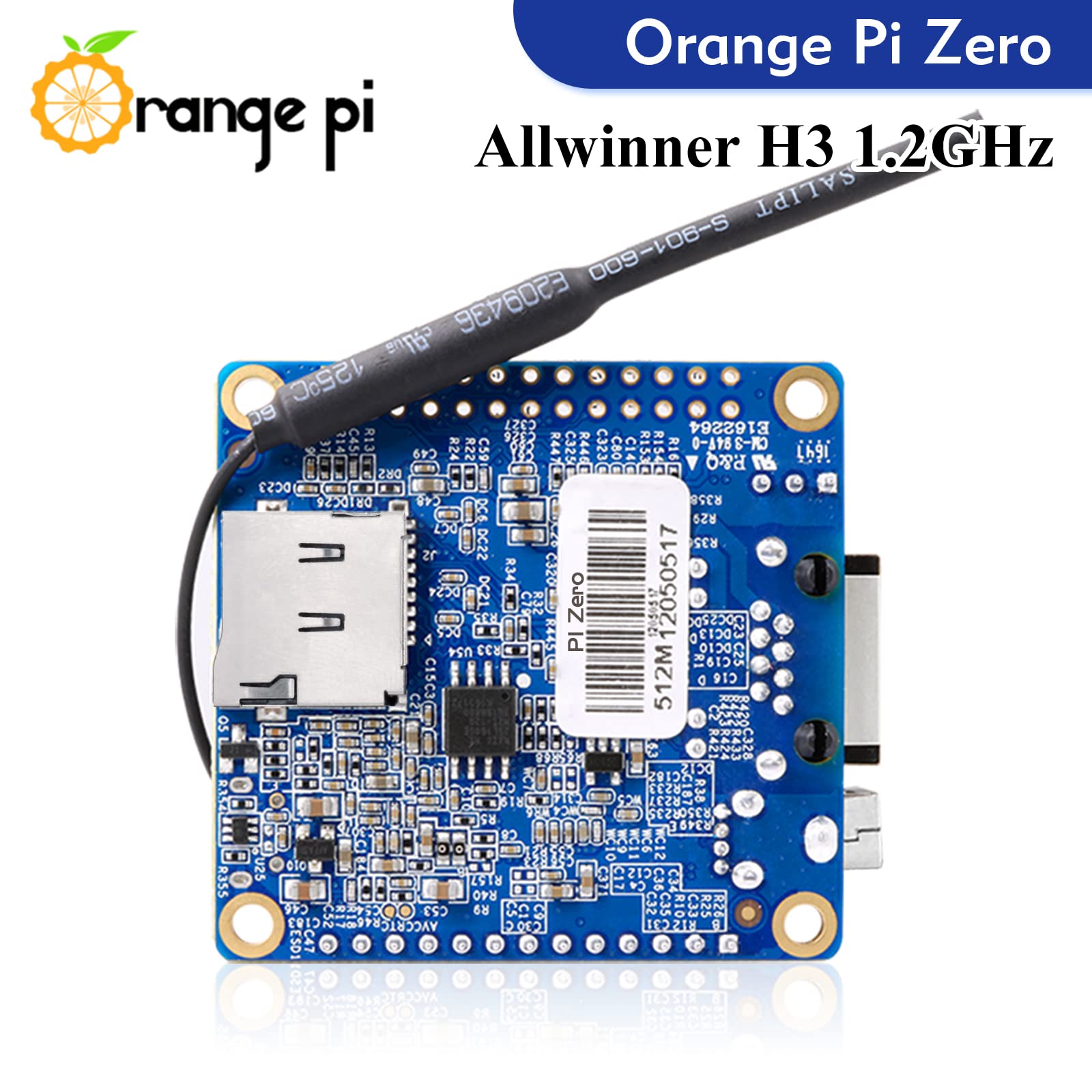 Orange Pi Zero 512MB SDRAM AllWinner H3 Quad Core Open Source Single Board Computer, Microcontroller Run Android, Ubuntu, Debian (Zero +Expansion Board +BK Case +OTG Power Supply)