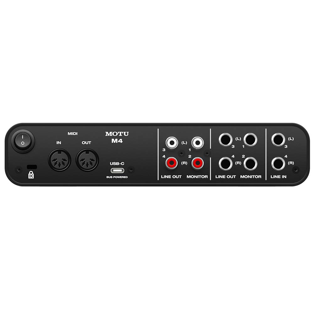 MOTU M4 Desktop 4x4 USB Type-C Audio-MIDI Interface Bundle with Audio-Technica AT2020 Condenser Microphone and 20' XLR-XLR Cable