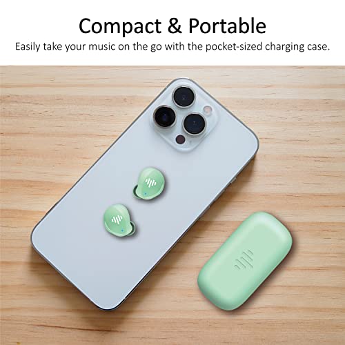iLuv myBuds Wireless Earbuds, Bluetooth 5.3, Built-in Microphone, 20 Hour Playtime, IPX6 Waterproof Protection, Compatible with Apple & Android, Includes Charging Case & 4 Ear Tips, TB100 Blue